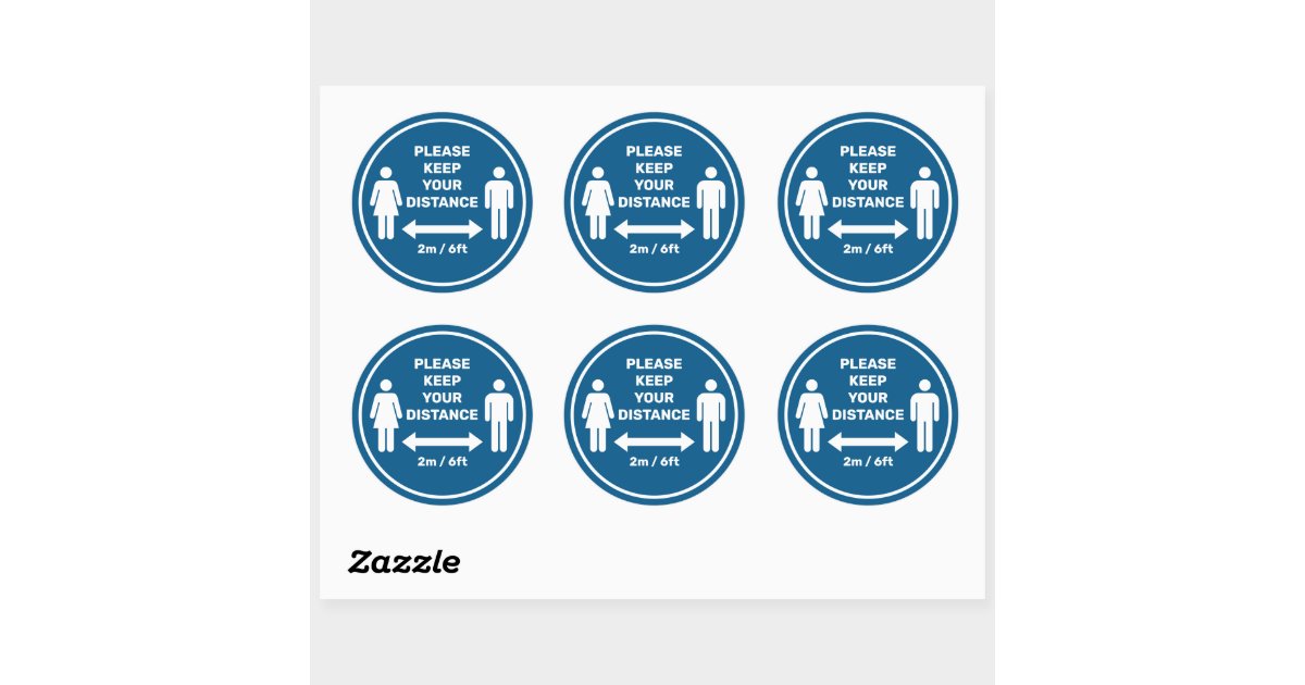 Keep your Distance Classic Round Sticker | Zazzle