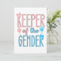 Keeper Of Gender Reveal Boy Girl Pink Blue Invitation | Zazzle