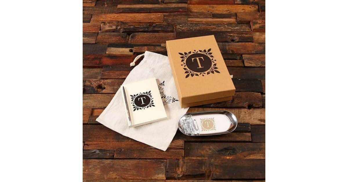 Keepsake Box with Journal and Silver Desktop Tray | Zazzle