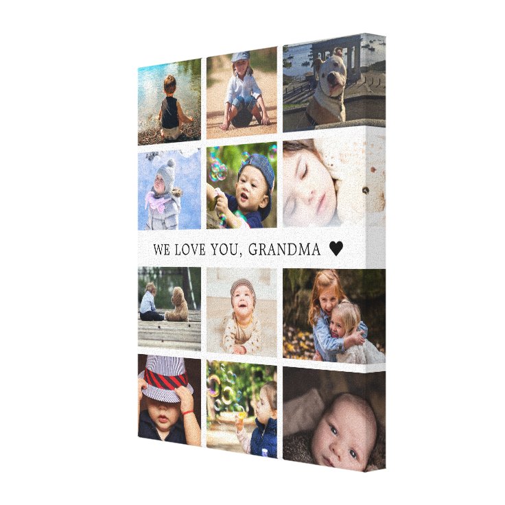Keepsake Photo Collage Grandma Canvas Print | Zazzle