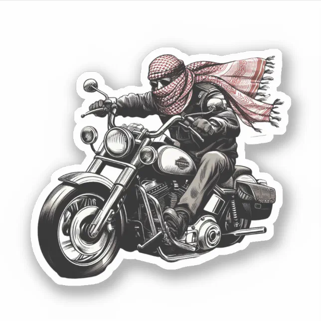 KEFFIYEH RIDER STICKER | Zazzle