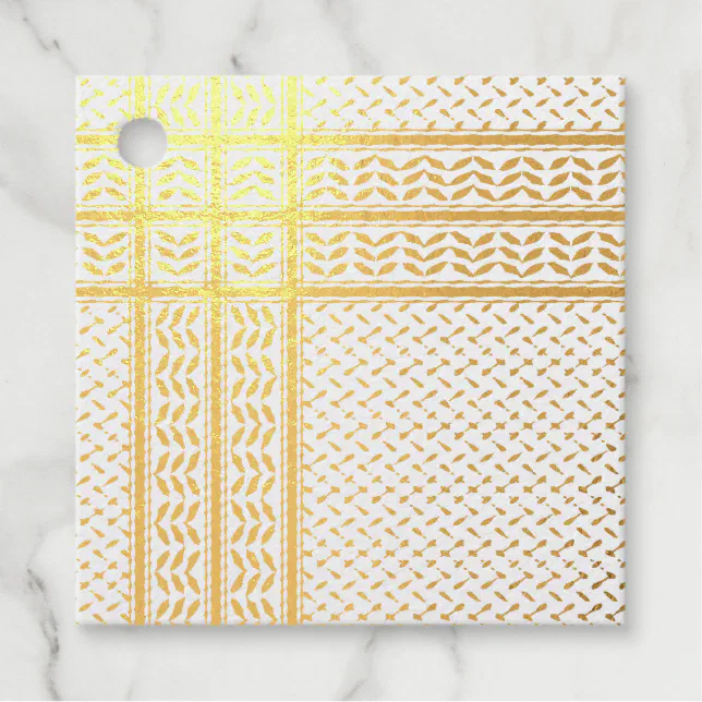 Keffiyeh Symbol of Palestine Resistance Pattern Foil Favor Tags | Zazzle