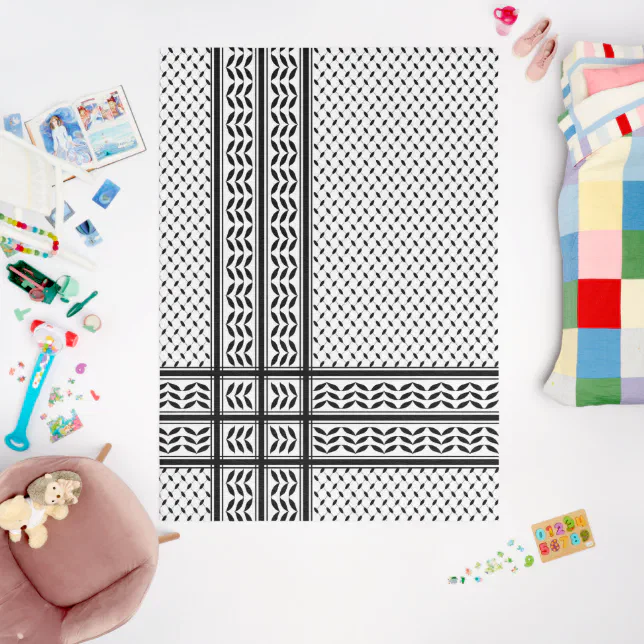 Keffiyeh Symbol of Palestine Resistance Pattern Outdoor Rug | Zazzle