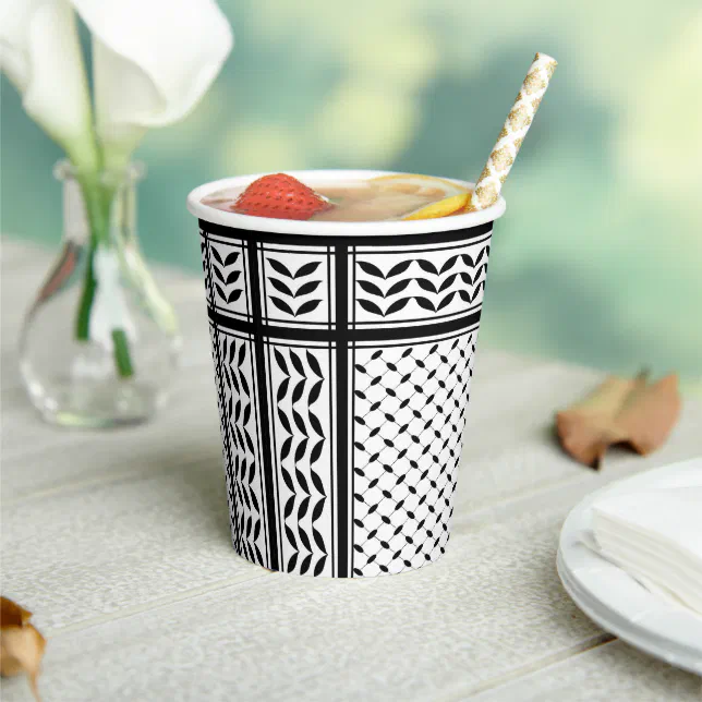 Keffiyeh Symbol of Palestine Resistance Pattern Paper Cups | Zazzle