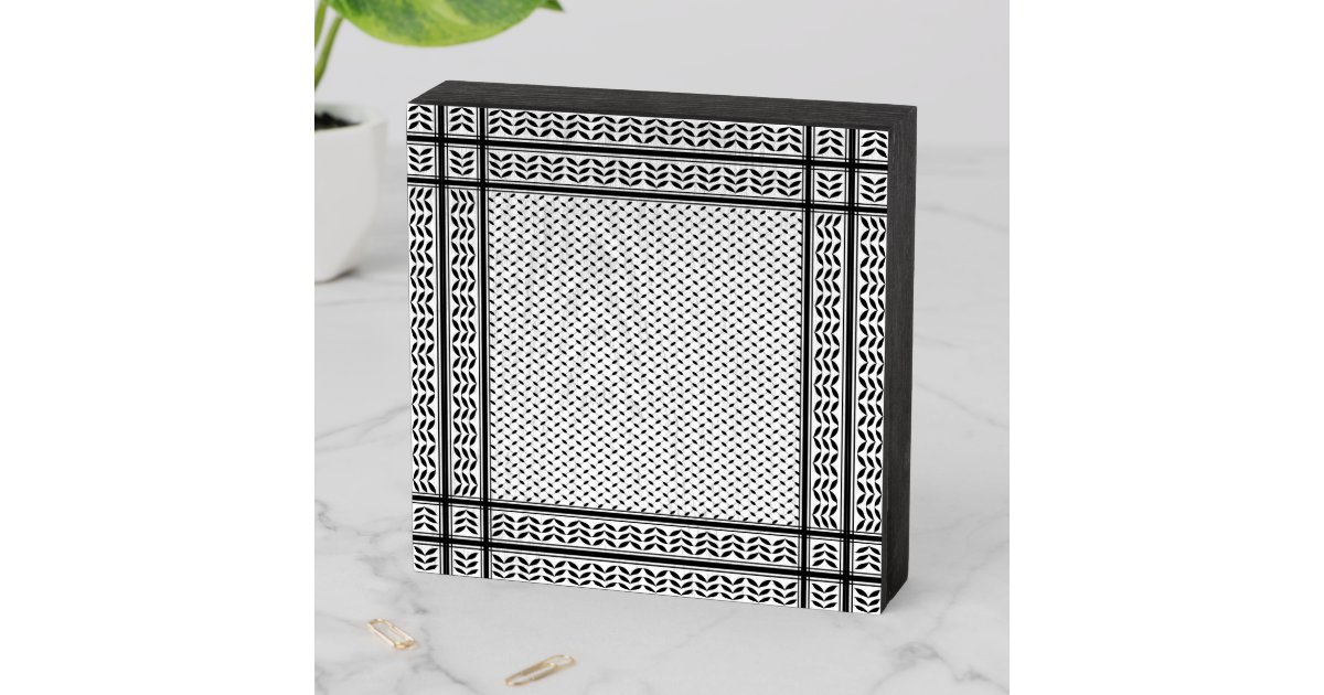 Keffiyeh Symbol of Palestine Resistance Pattern Wooden Box Sign | Zazzle