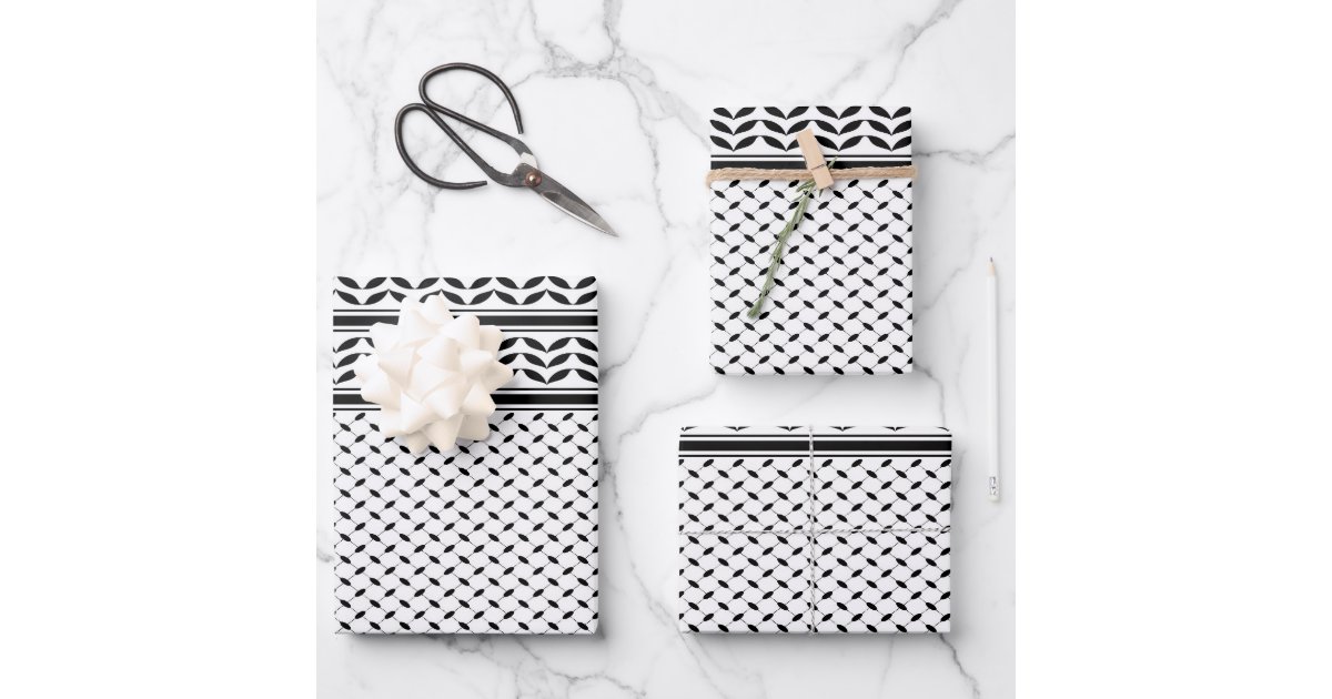 Keffiyeh Symbol of Palestine Resistance Pattern Wrapping Paper Sheets ...