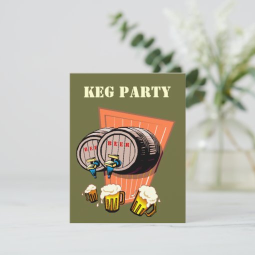 Keg Party Beer Kegs Tapped Octoberfest Invitations | Zazzle