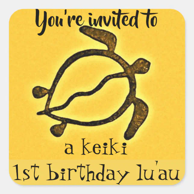 Keiki First Birthday Luau Square Sticker | Zazzle