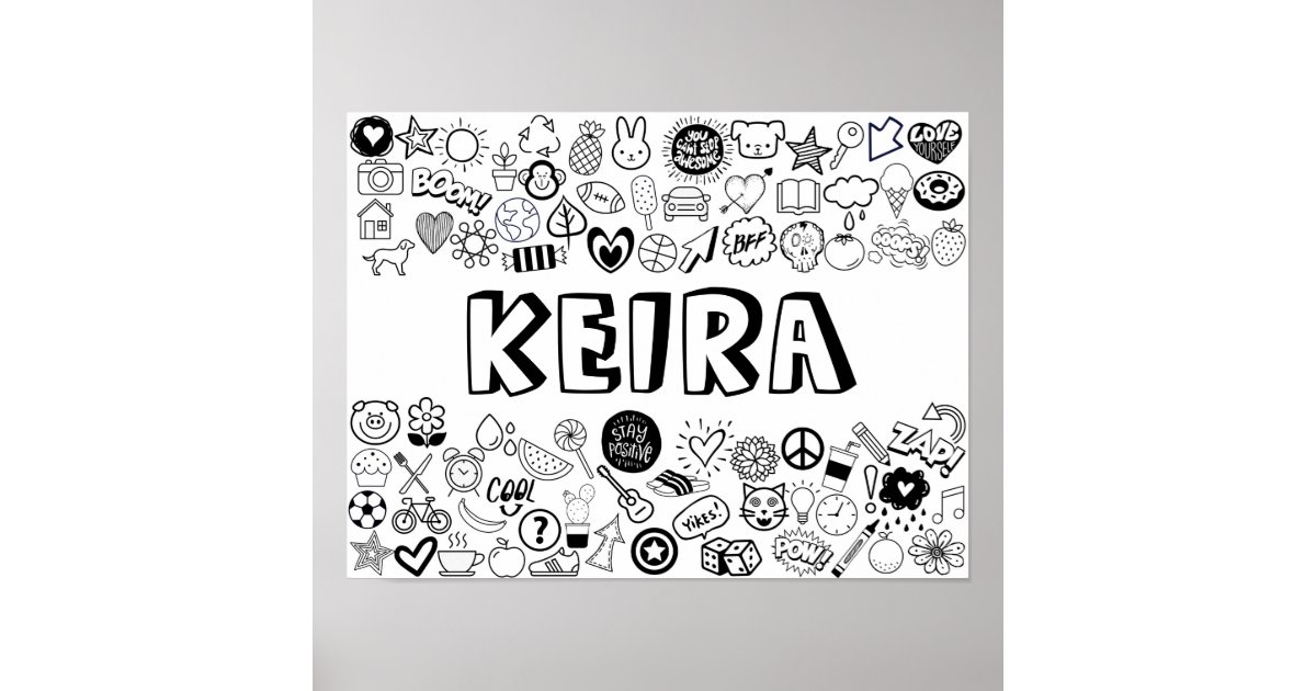 'KEIRA' Colour-it-Yourself Outline Design Poster | Zazzle