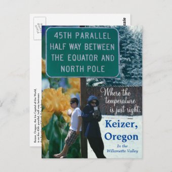 Keizer Oregon Iris Capital 45th Parallel Postcard | Zazzle