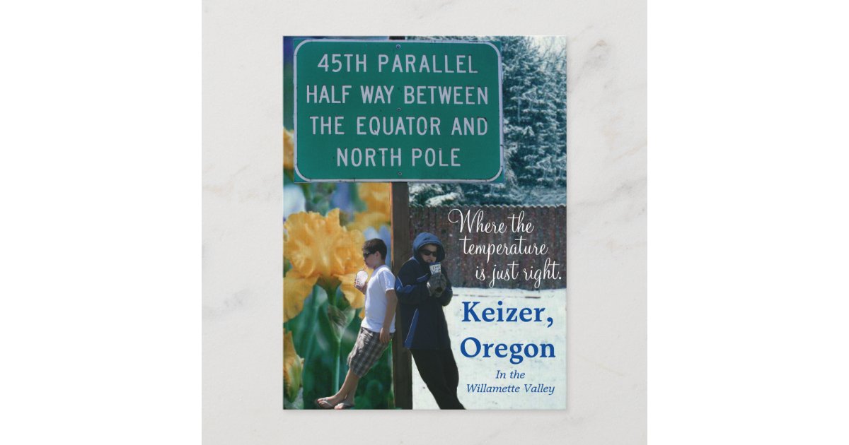 Keizer Oregon Iris Capital 45th Parallel Postcard | Zazzle