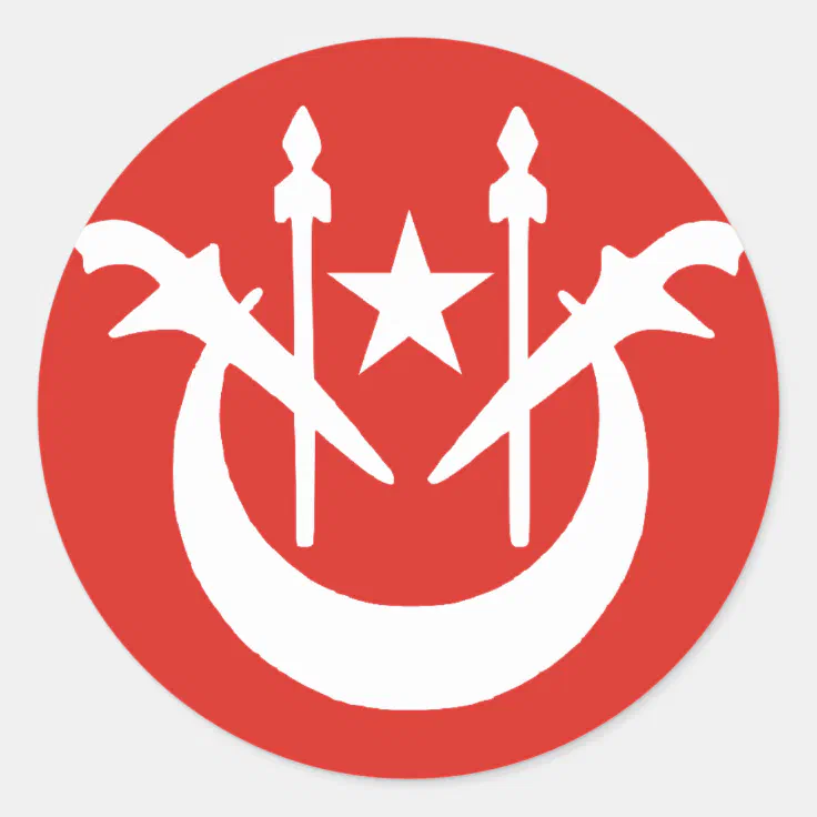 Kelantan, Malaysia flag Classic Round Sticker | Zazzle