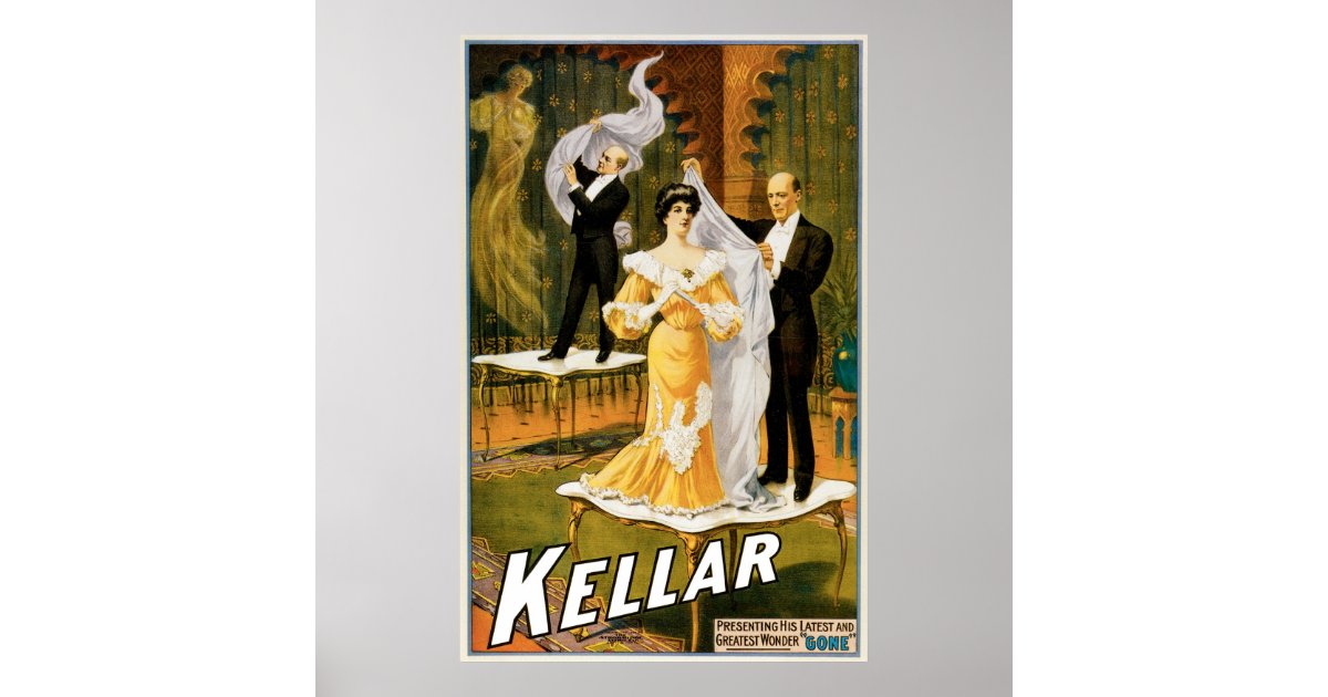Kellar ~ Gone Magician Vintage Magic Act Poster | Zazzle