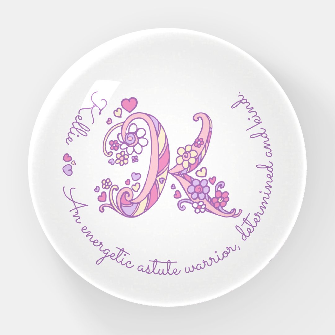 Kellie letter K doodle art name meaning Paperweight | Zazzle