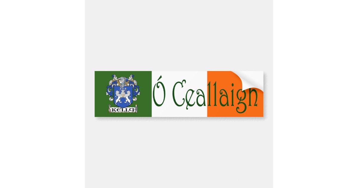 Kelly Clan Irish/English Bumper Sticker | Zazzle
