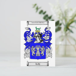 Kelly Coat of Arms Postcard | Zazzle