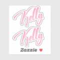Kelly Decorative Name in Pink x2 Sticker | Zazzle