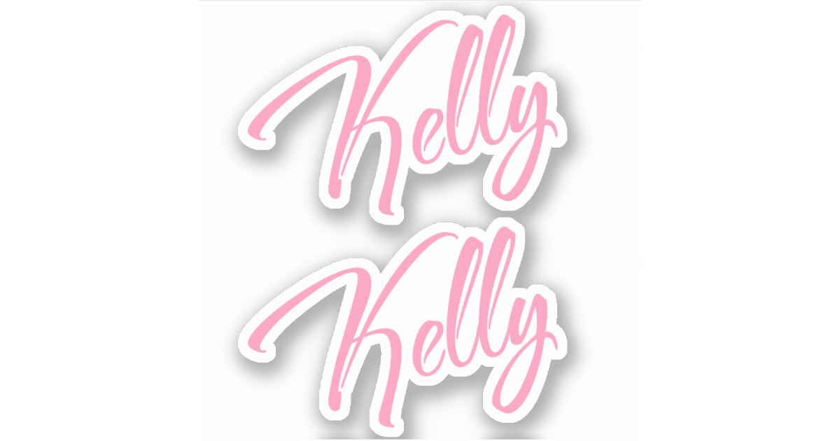 Kelly Decorative Name in Pink x2 Sticker | Zazzle