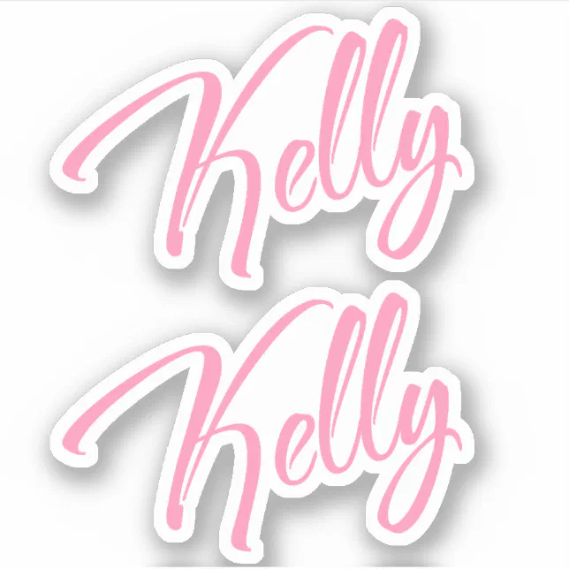 Kelly Decorative Name in Pink x2 Sticker | Zazzle