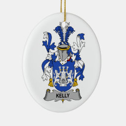 Kelly Family Crest Ceramic Ornament | Zazzle
