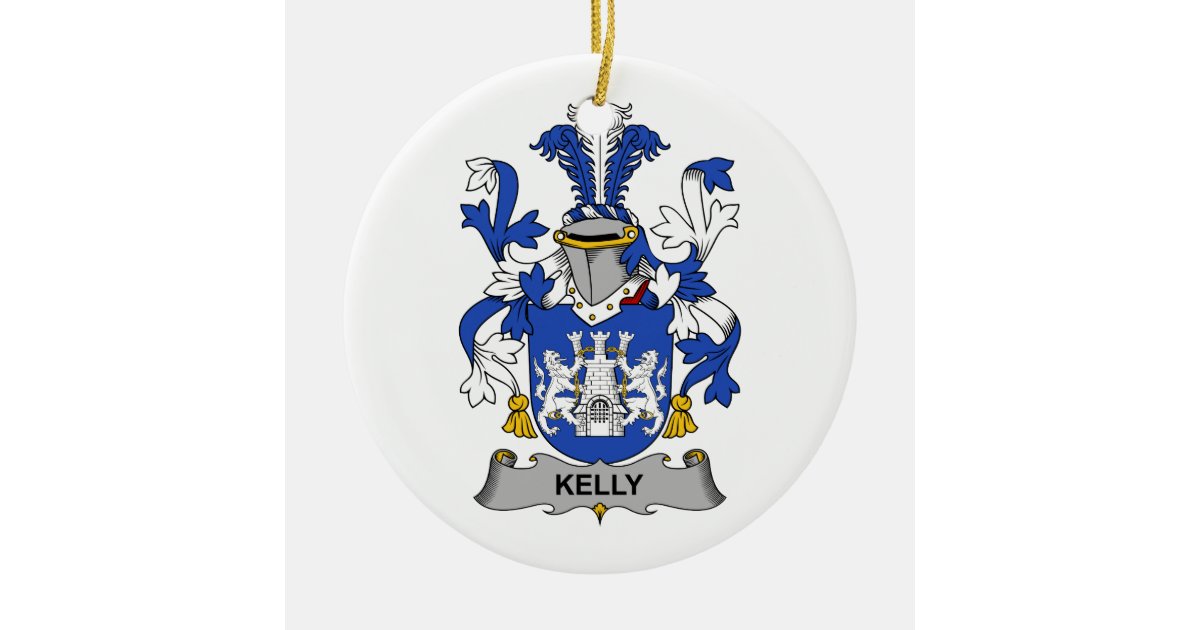 Kelly Family Crest Ceramic Ornament | Zazzle