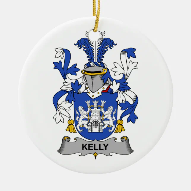 Kelly Family Crest Ceramic Ornament | Zazzle