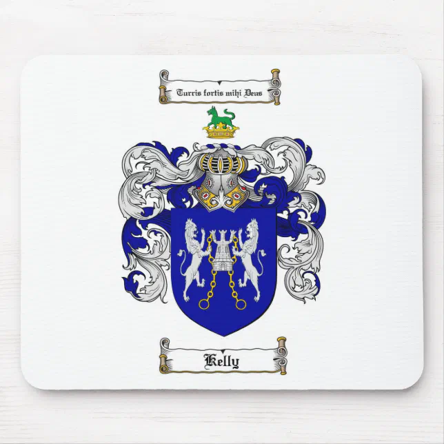 KELLY FAMILY CREST - KELLY COAT OF ARMS MOUSE PAD | Zazzle