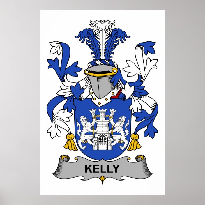 Kelly Family Crest Poster | Zazzle.com