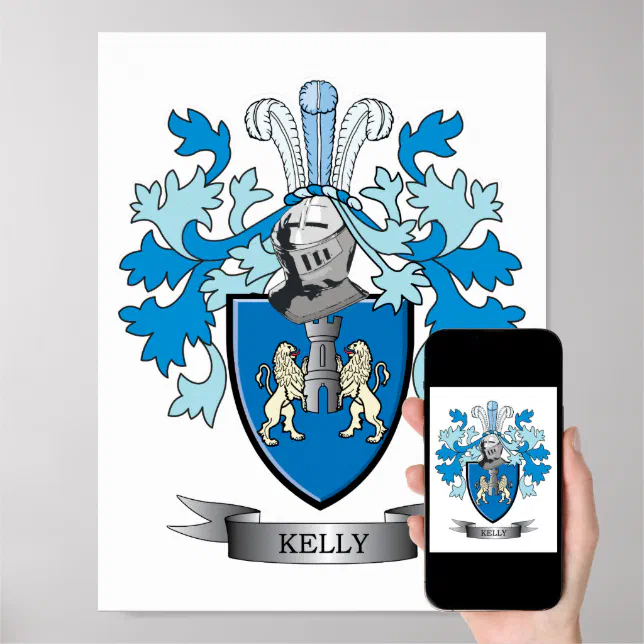 Kelly Family Crest Poster | Zazzle