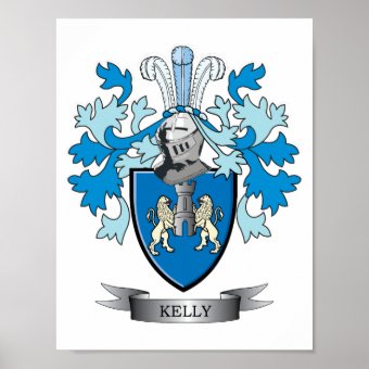 Kelly Family Crest Poster | Zazzle
