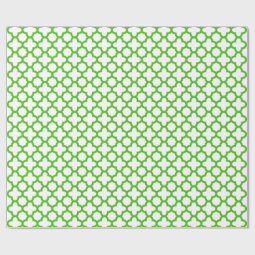 Kelly Green Quatrefoil Pattern Wrapping Paper | Zazzle