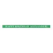 Kelly Green Simple Text Happy Birthday Satin Ribbon | Zazzle