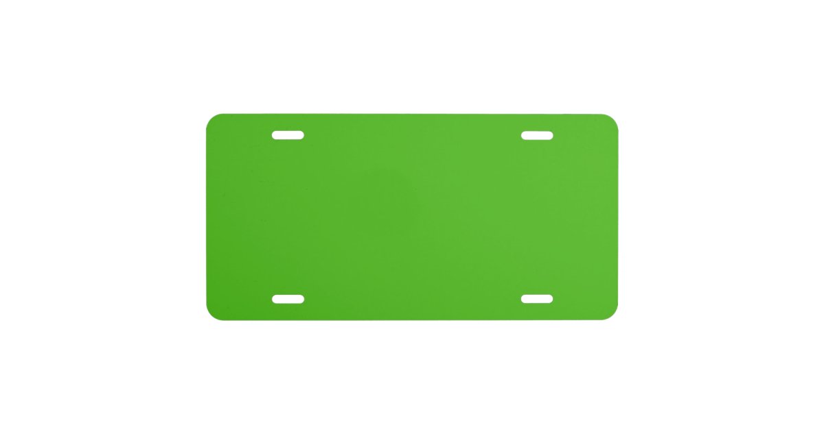 Kelly Green Solid Color License Plate | Zazzle