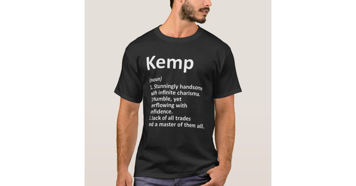 KEMP Definition Funny Surname Family Tree Birthday T-Shirt | Zazzle