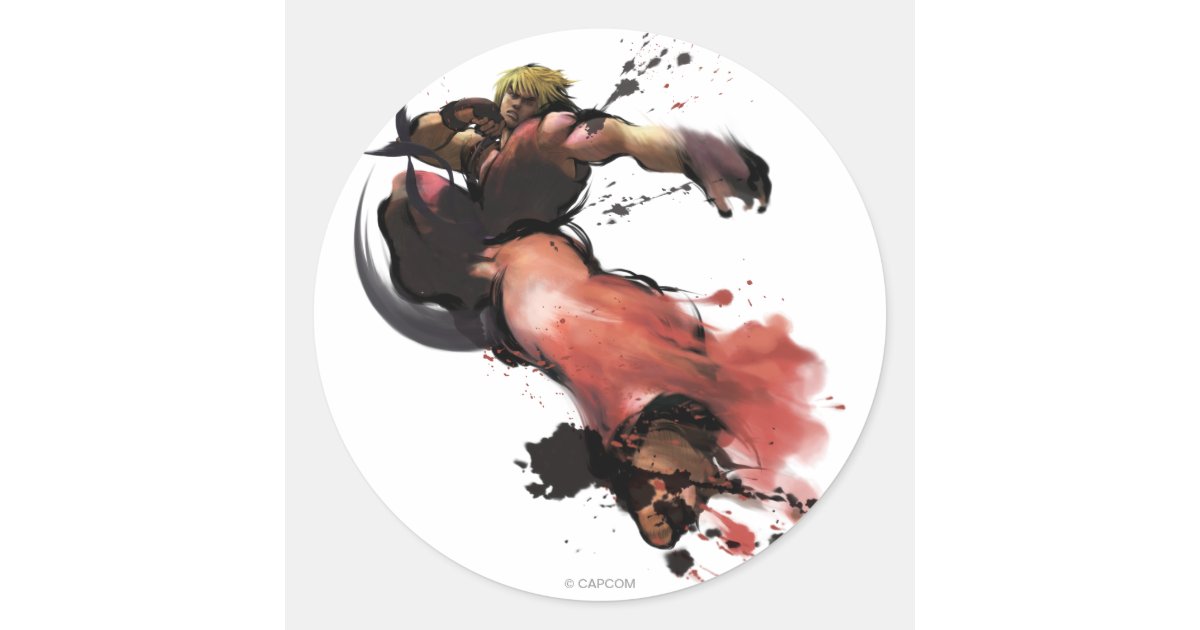 Ken Kick Classic Round Sticker | Zazzle