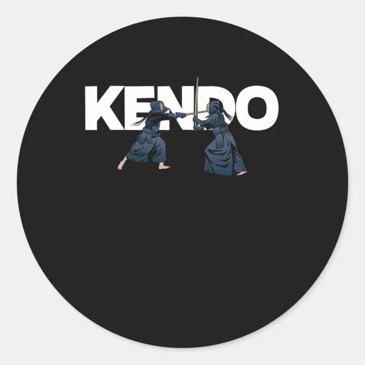 Kendo Fighters Samurai Bogu Shina Ninja Katana Gif Classic Round ...