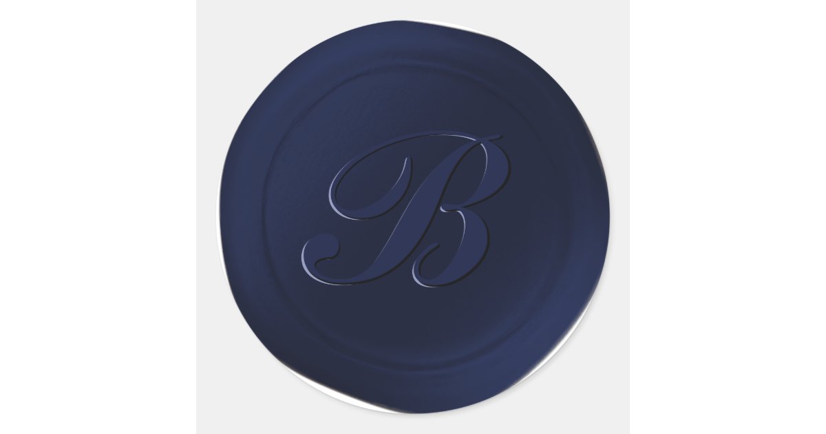 Kennedy Blue 1 Letter Monogram Wax Seal Stickers | Zazzle