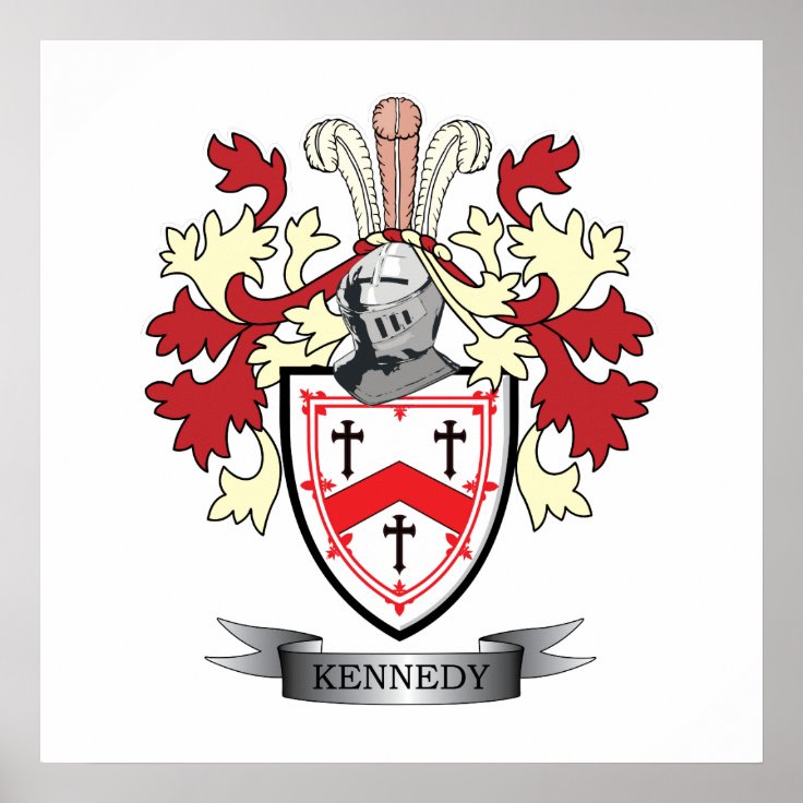 Kennedy Family Crest Coat of Arms Poster | Zazzle