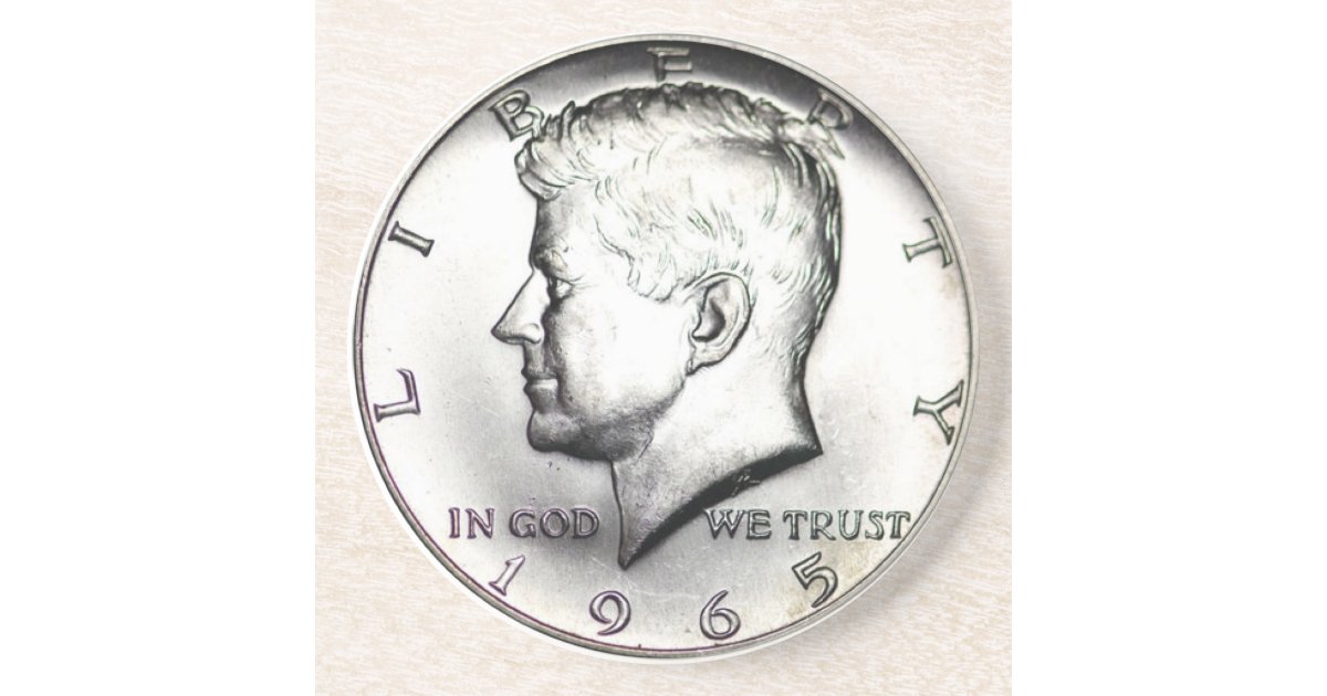 Kennedy Half Dollar Money Coaster. Sandstone Coaster | Zazzle