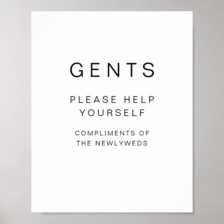 KENNEDY Modern GENTS Bathroom Toiletry Poster | Zazzle