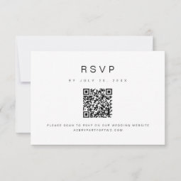 KENNEDY Modern Minimalist QR Code Wedding RSVP Invitation | Zazzle