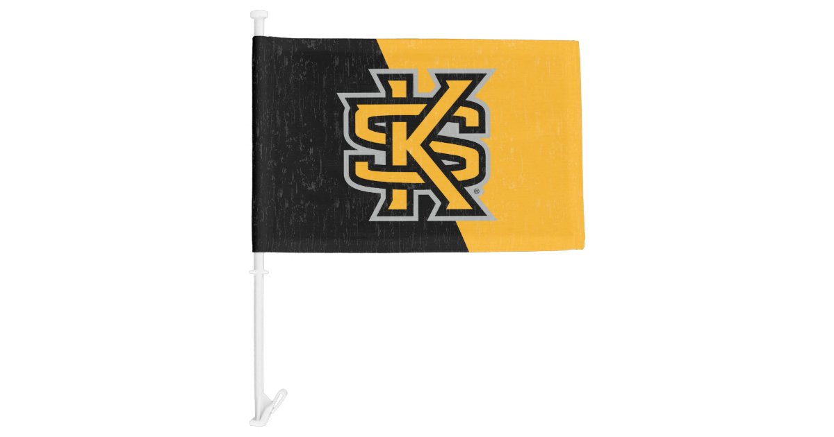 Kennesaw State University Color Block Distressed Car Flag | Zazzle