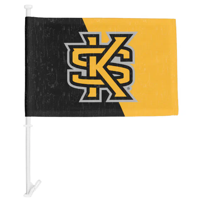 Kennesaw State University Color Block Distressed Car Flag | Zazzle