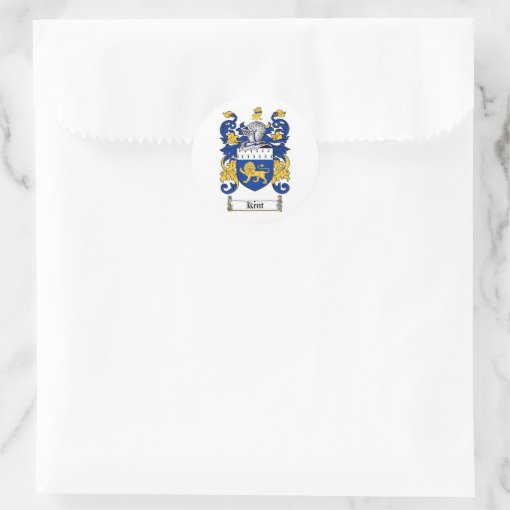 KENT FAMILY CREST - KENT COAT OF ARMS CLASSIC ROUND STICKER | Zazzle