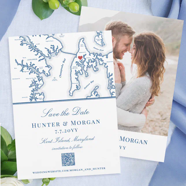Kent Island Maryland Destination Wedding QR code Save The Date | Zazzle
