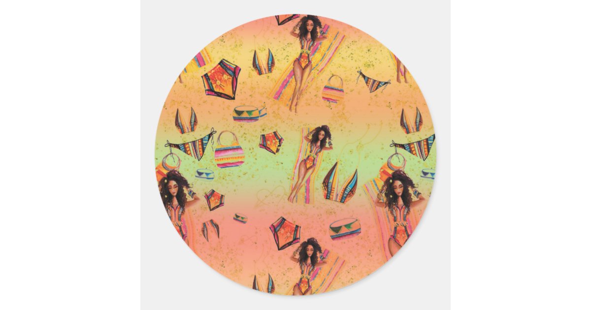 Kente Classic Round Sticker | Zazzle