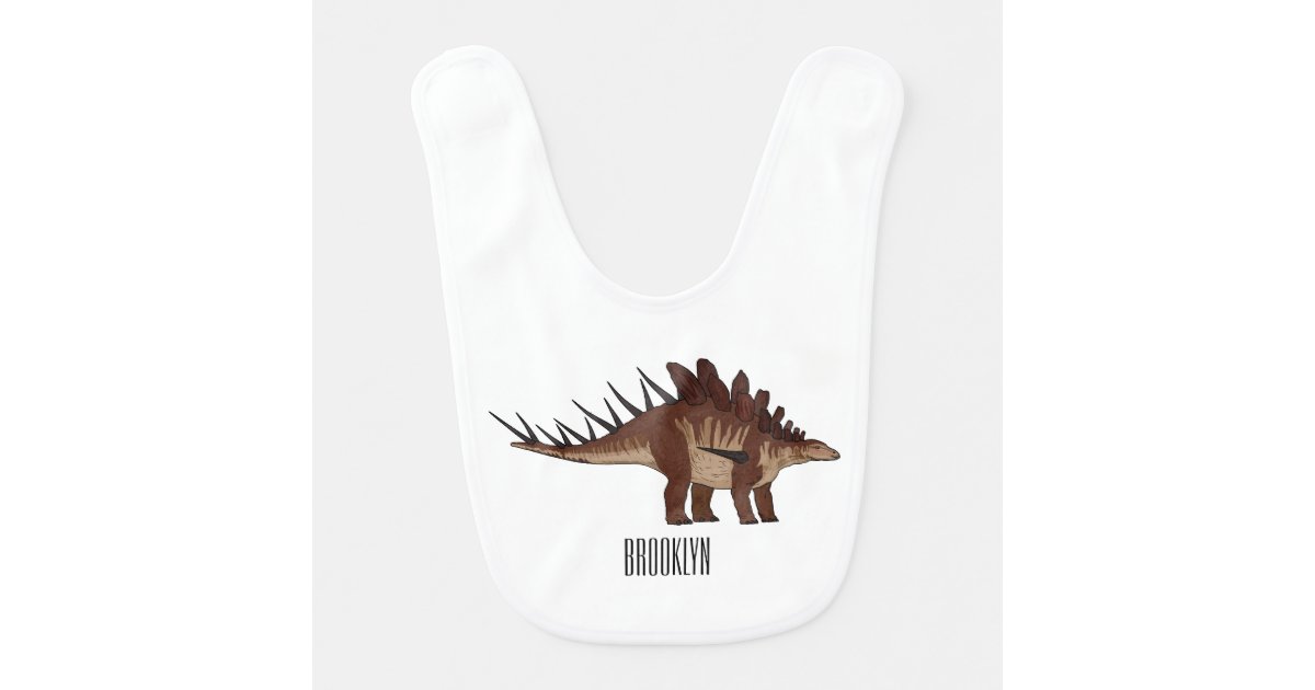 Kentrosaurus cartoon illustration baby bib | Zazzle