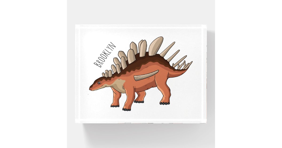 Kentrosaurus cartoon illustration paperweight | Zazzle