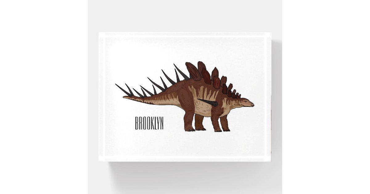 Kentrosaurus cartoon illustration paperweight | Zazzle