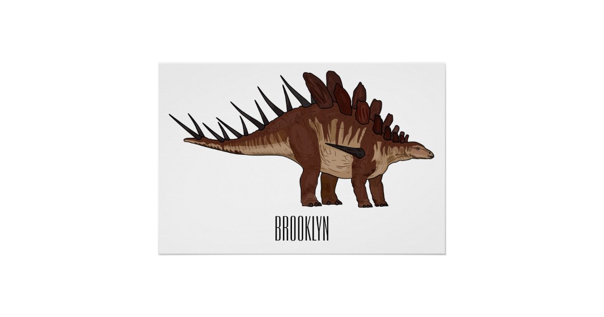 Kentrosaurus cartoon illustration poster | Zazzle